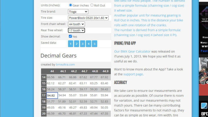 Decimal Gears Added to bmxultra.com Gear Calculator - bmxultra.com